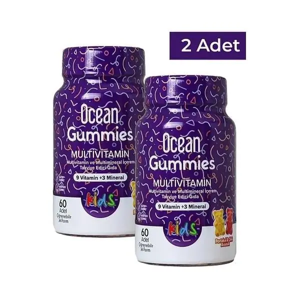 Orzax Ocean Gummies Multivitamin Kids 60 Adet Çiğnenebilir Jel 2’li ...