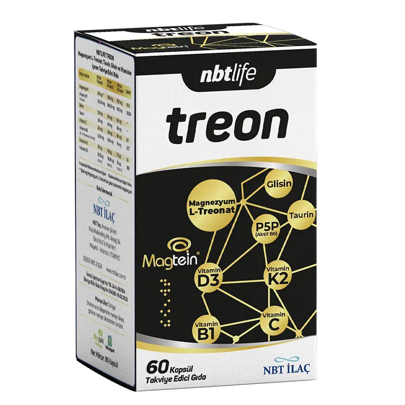 NBT Life Treon Magnezyum L-Treonat Takviyesi 60 Kapsül
