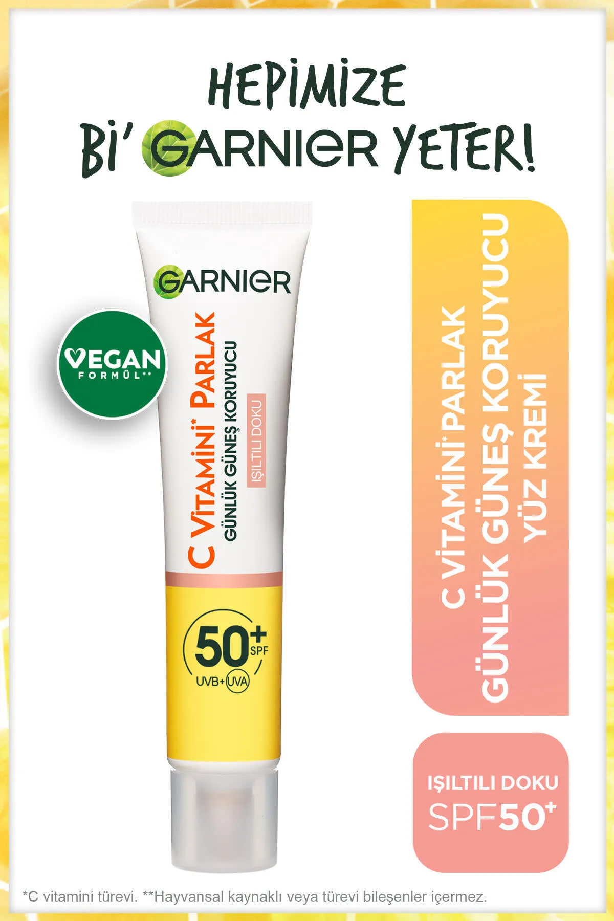 GARINER C VİTAMİNİ PARLAK GÜNEŞ KORUYUCU SPF50