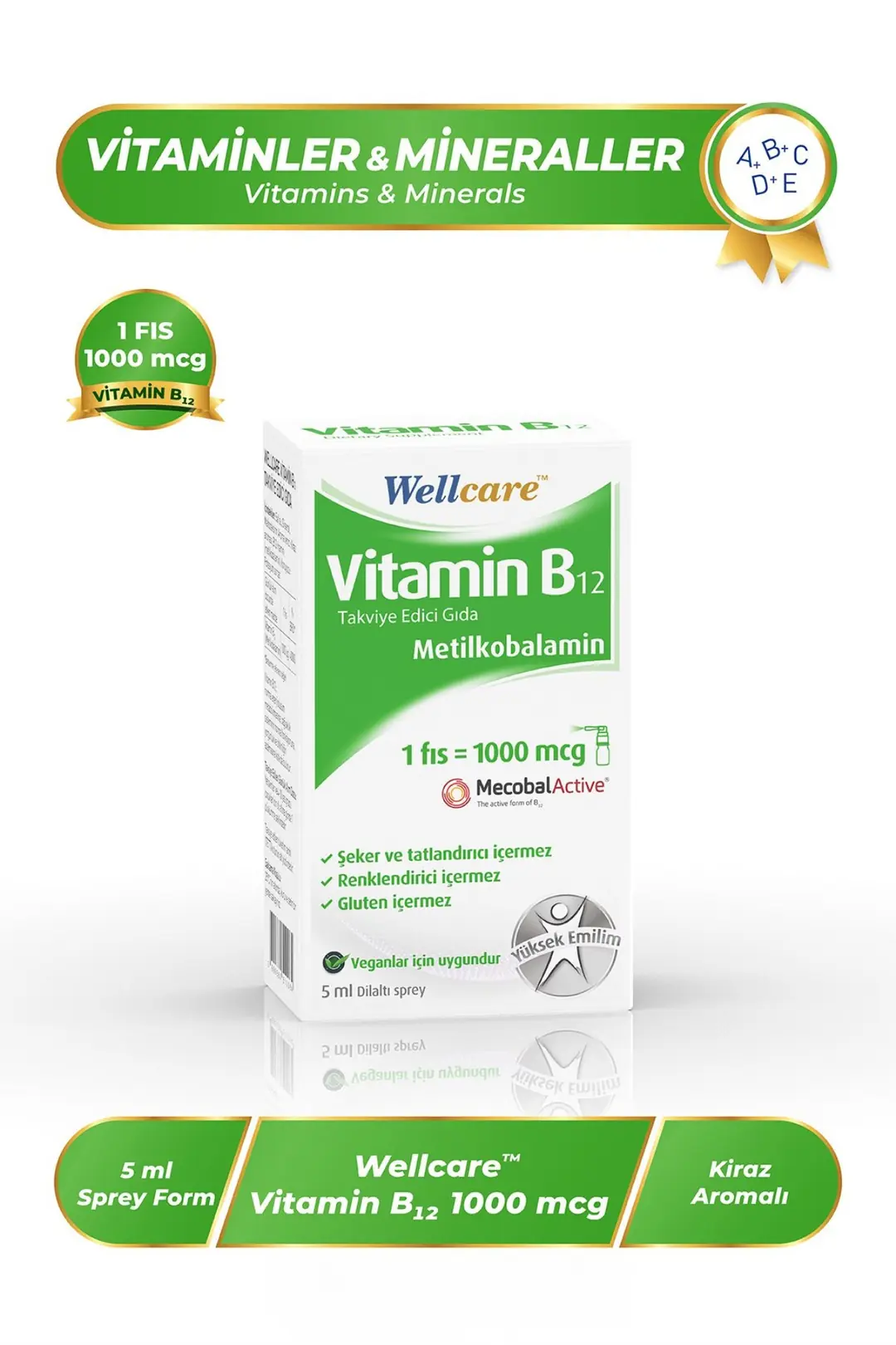 Wellcare Vitamin B12 1000 mcg Sprey 5 ml
