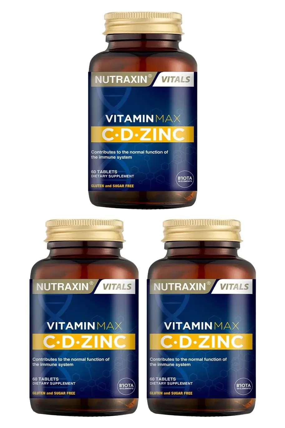 Nutraxin Vitamin Max C + D Zinc 60 Tablet 3 Adet