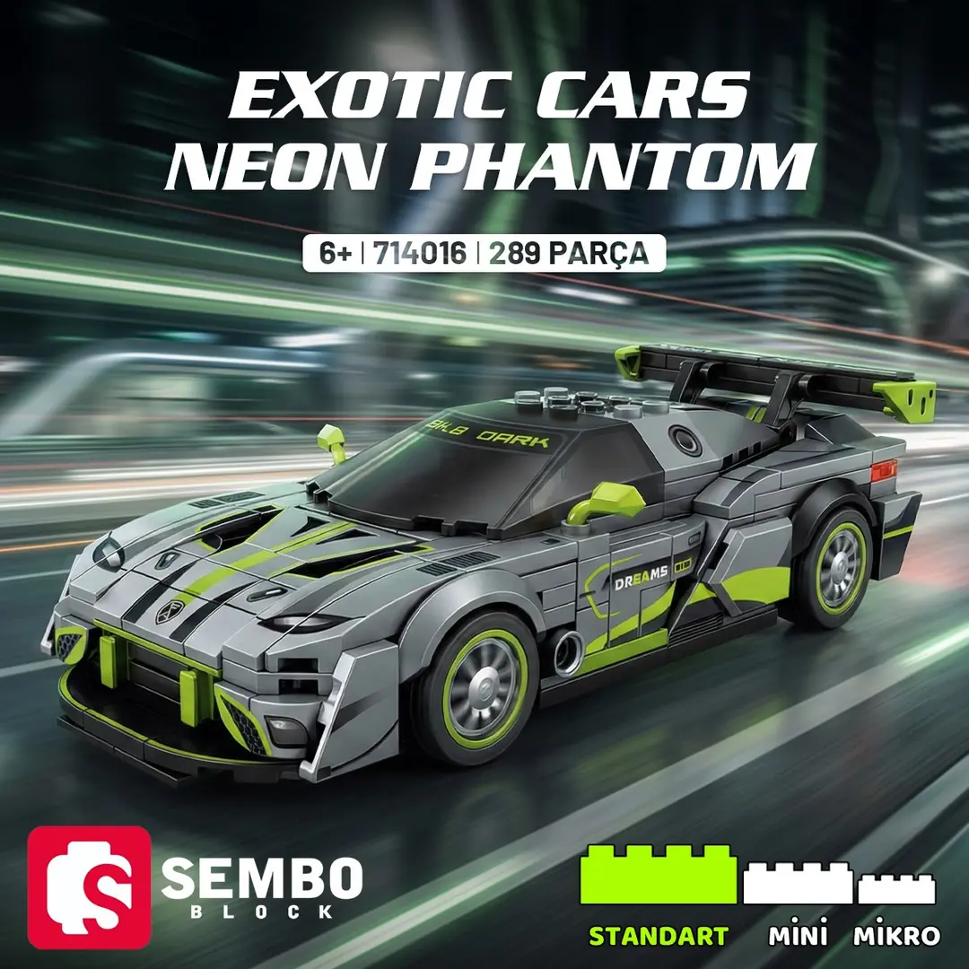 Sembo Block | Exotic Cars Neon Phantom Yapı Bloğu Seti 289 Parça ...