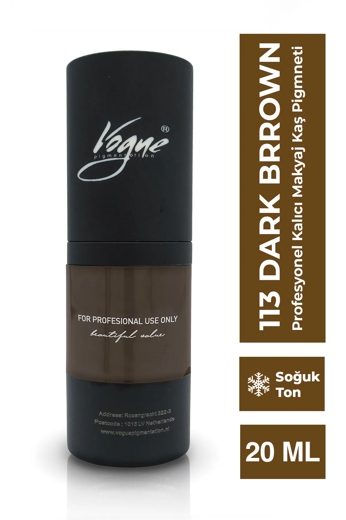 Vogue 113 Dark Brown - Kalıcı Makyaj Kaş Pigmenti - Microblading & PMU ...