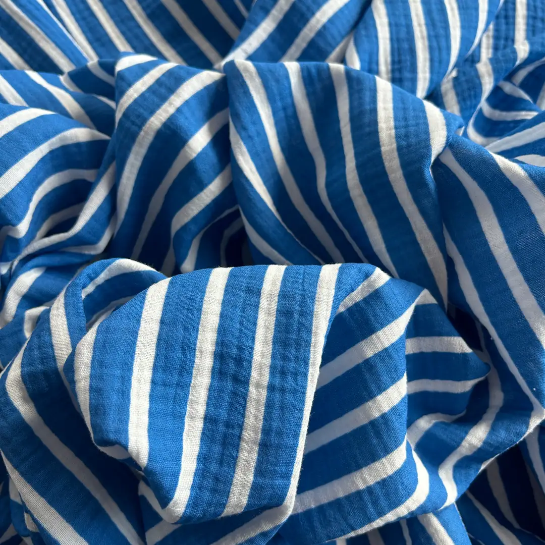 Striped Double Layer Cotton Muslin Fabric / DRY 153