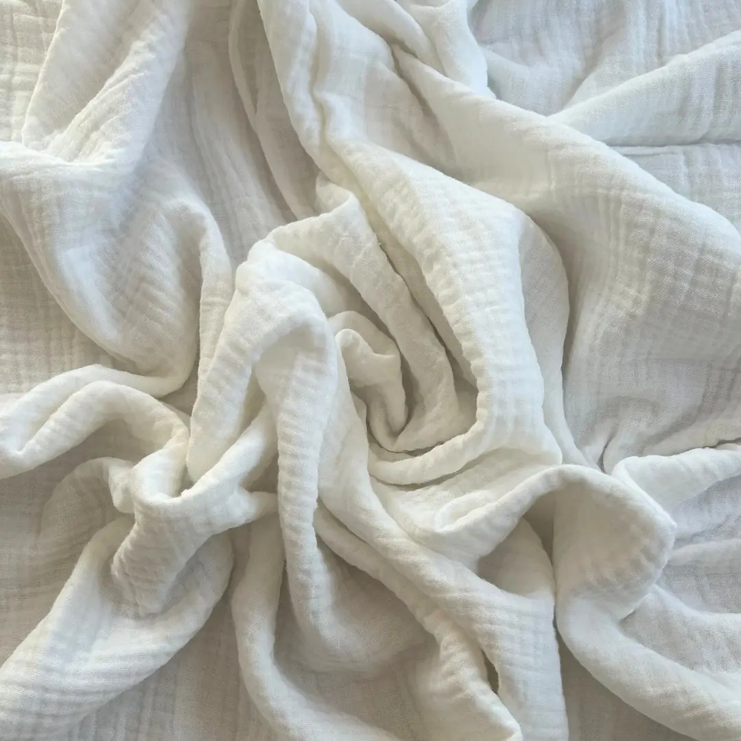 Solid Color Double Layer Cotton Muslin Fabric Types and Prices