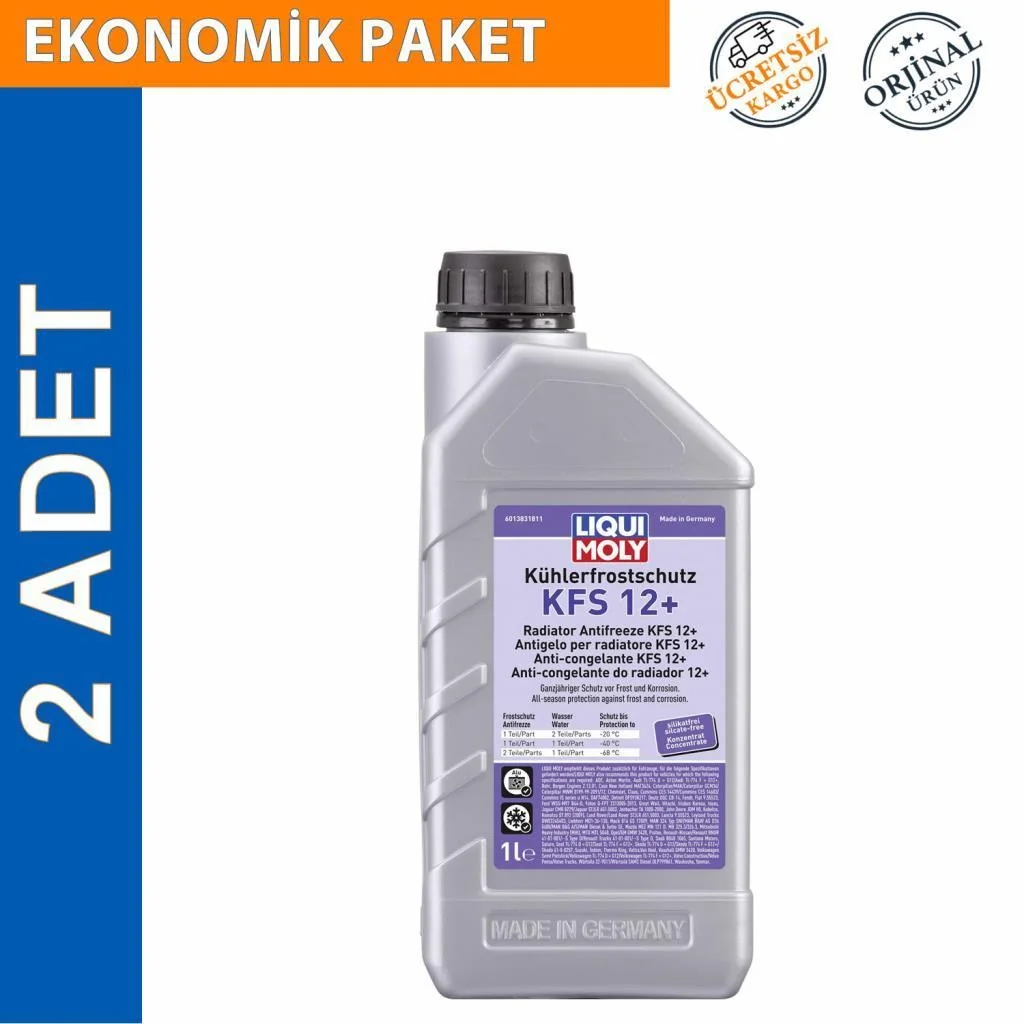 Liqui Moly KFS 12+ Kırmızı Antifriz 1 Lt 2 Adet (21145)
