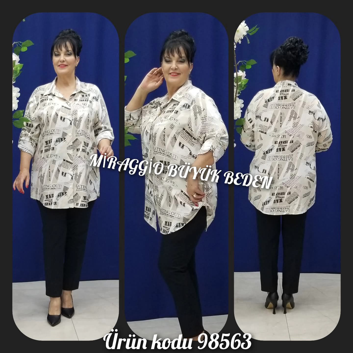 Miraggio Büyük Beden Gömlek 98563