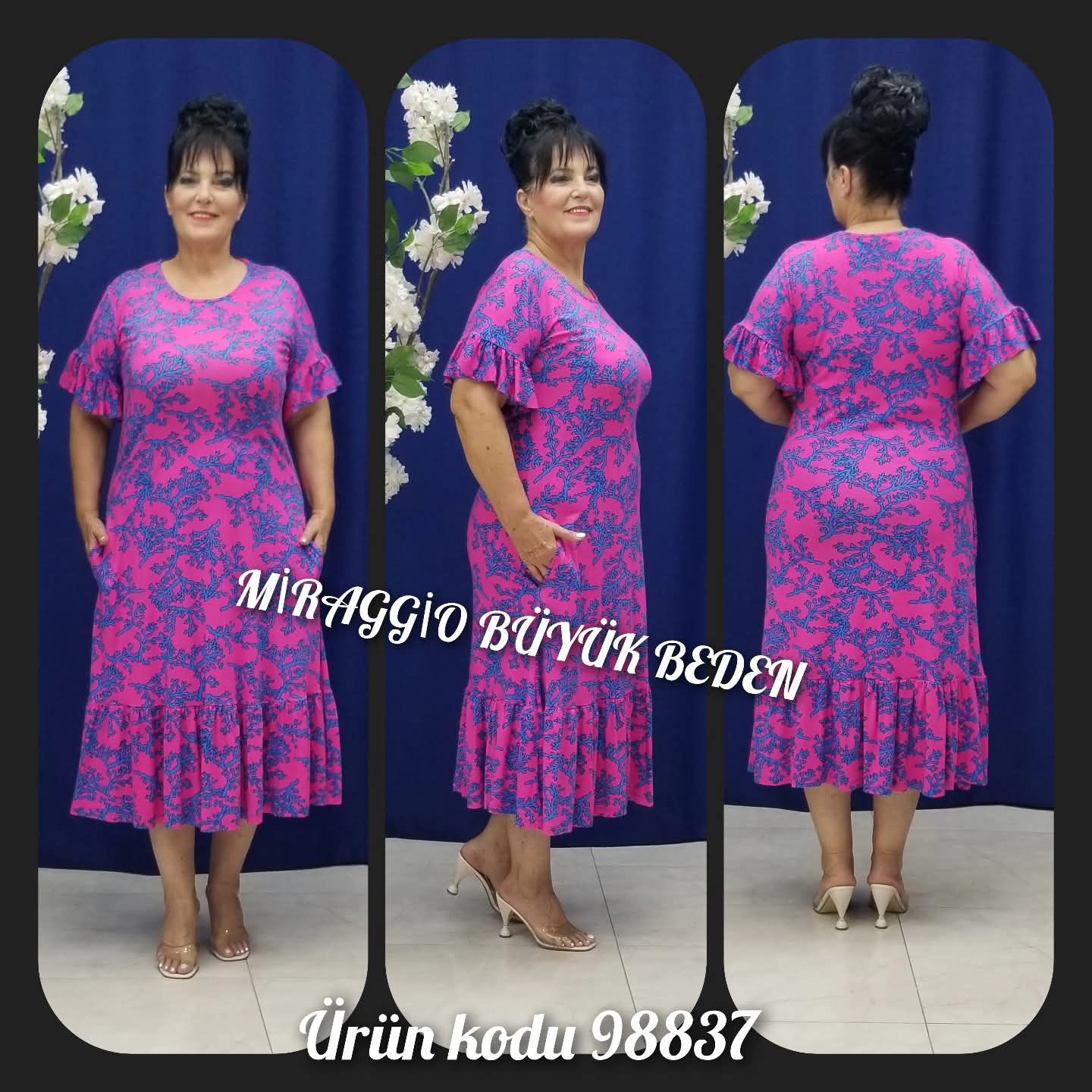 Miraggio Büyük Beden Elbise 98837