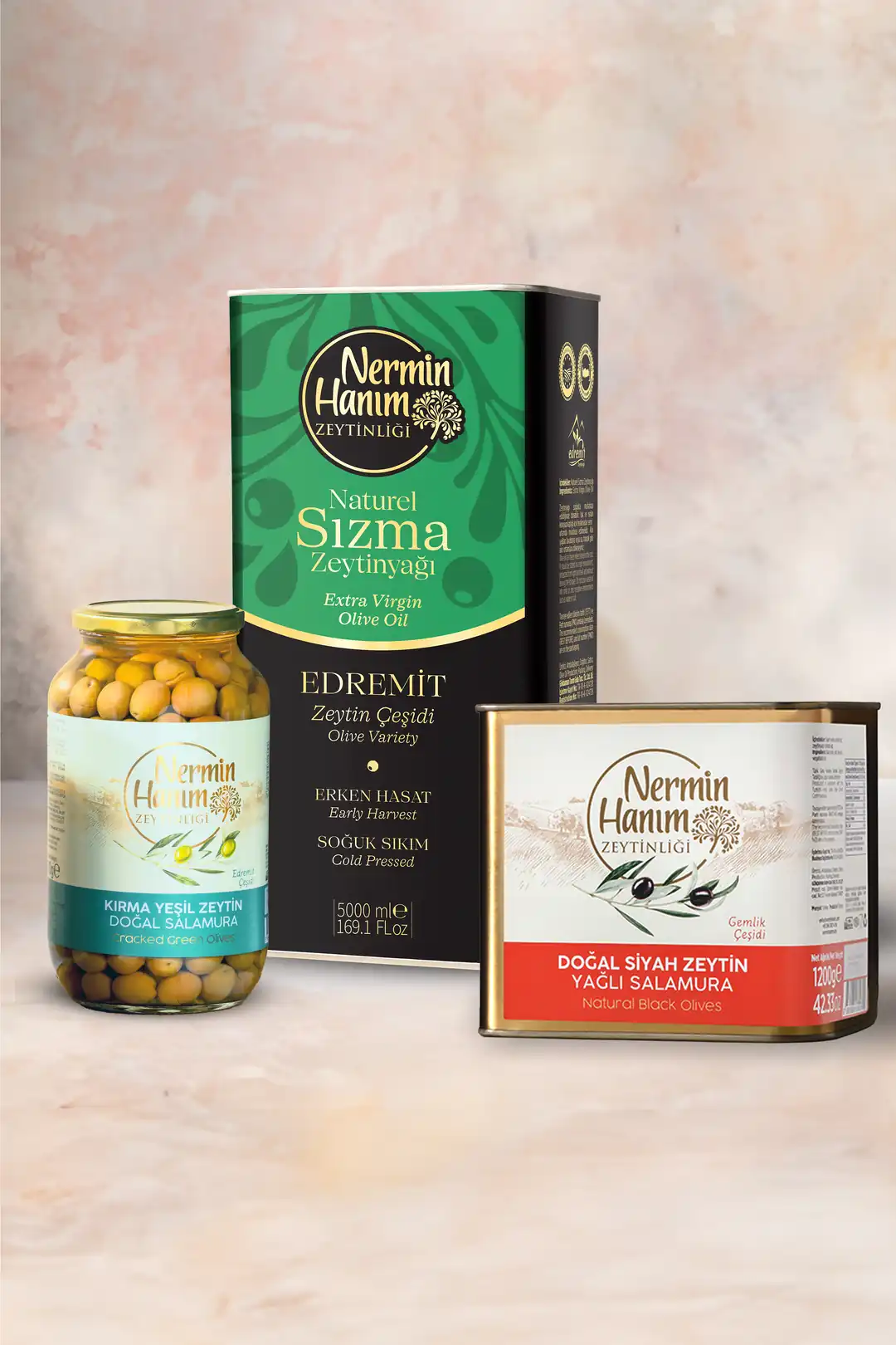 5lt Edremit Erken Hasat Soğuk Sıkım Hediye Zeytin Seti
