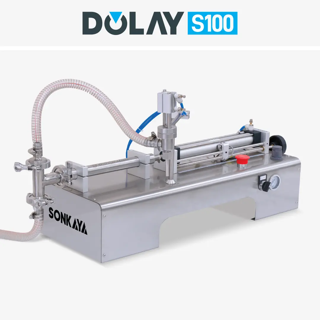Dolay S100 100ml Yarı Otomatik Sıvı Dolum Makinası - Sonkaya Makina
