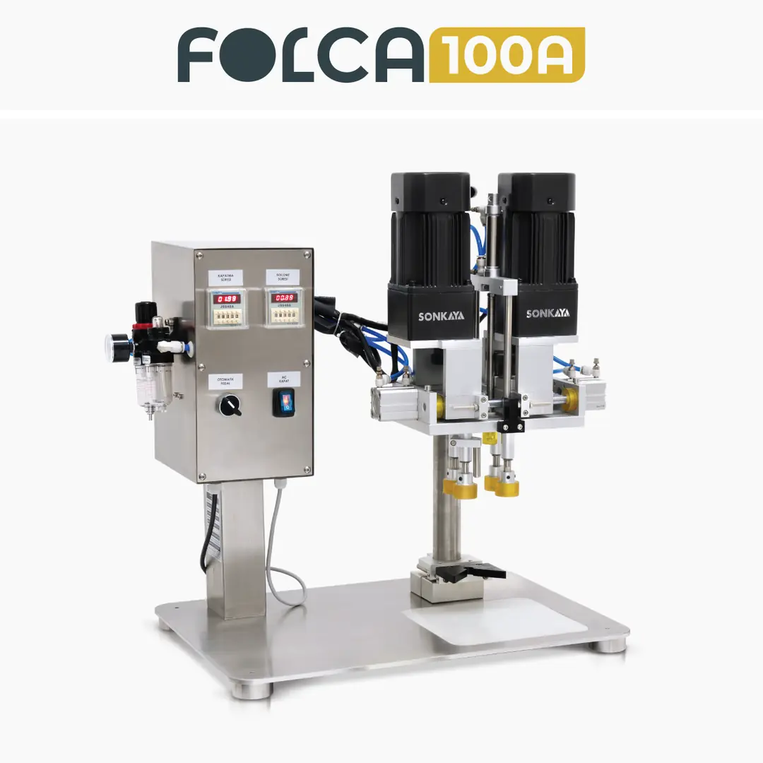 FOLCA 100A 20-50mm Yarı Otomatik Kapak Kapatma Makinası - Sonkaya Makina