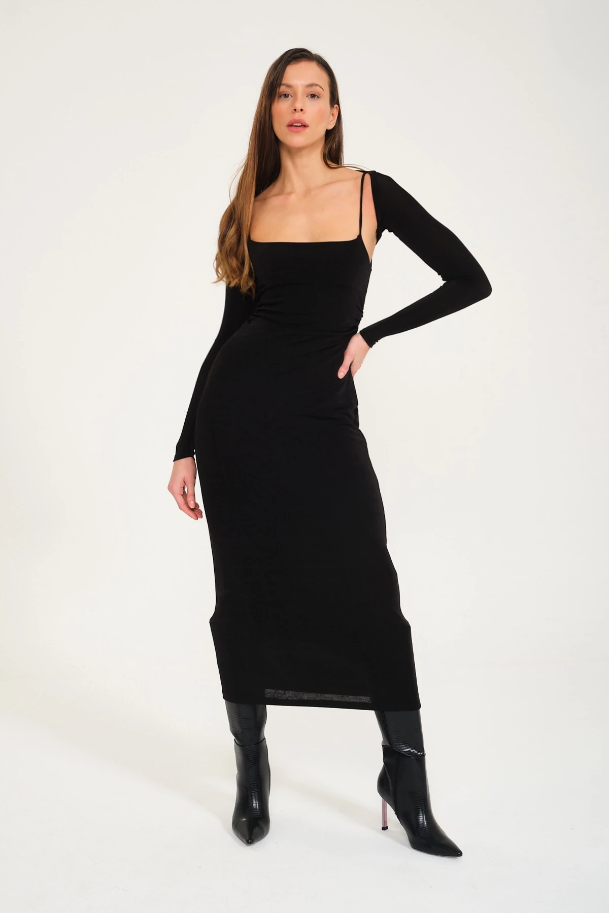 Pixie Tül Kollu Elbise