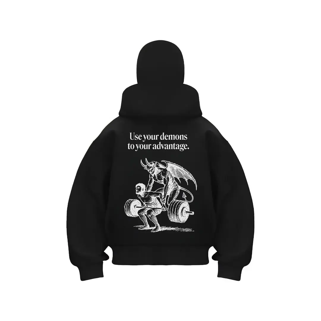 Use Your Demons Ninja Kar Maskeli Fermuarlı Hoodie