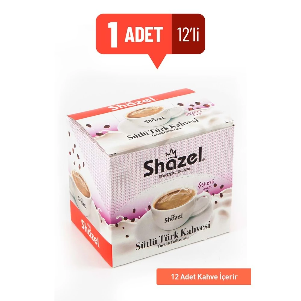Shazel Instant Turkish Coffee Latte – Sweety 22G x 12 Pieces