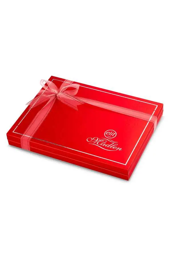 Sütlü ve Bitter Madlen Çikolata Bordo Kutu 430g Glutensiz | Elit Çikolata