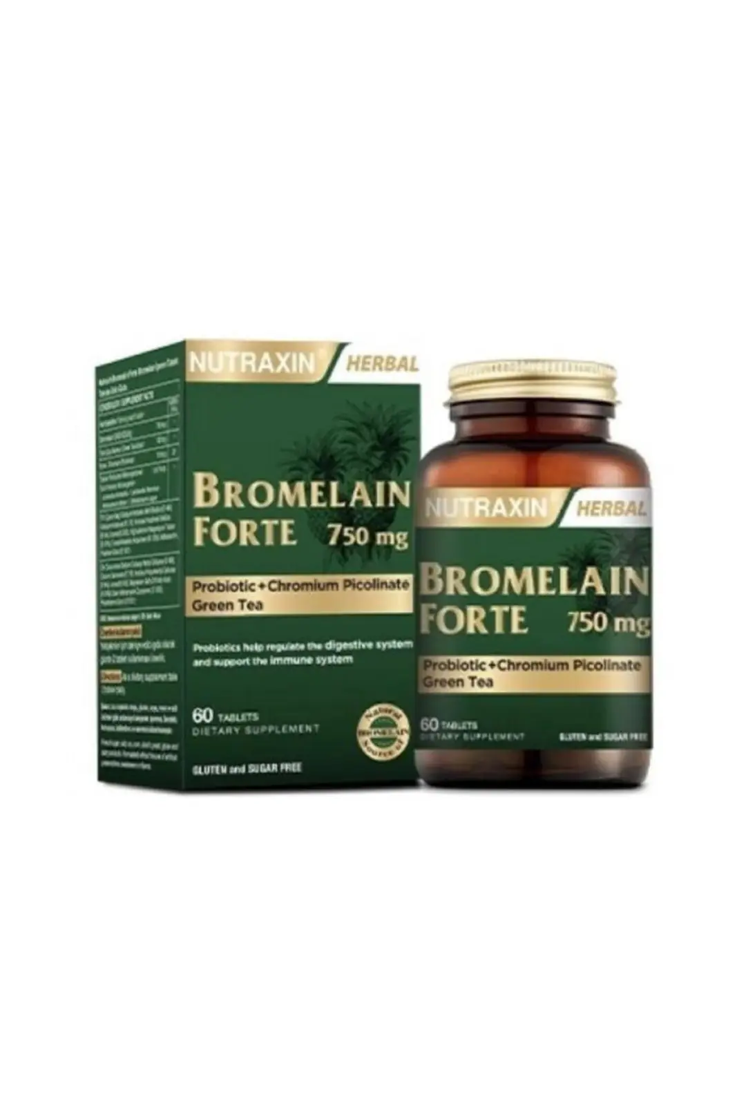 Nutraxin Herbal Bromelain Forte Takviye Edici Gıda 60 Tablet