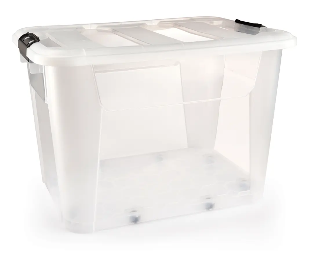 Storage Box, Wheeled 60-Liter Storage Box, Large Lockable Case, Multi ...