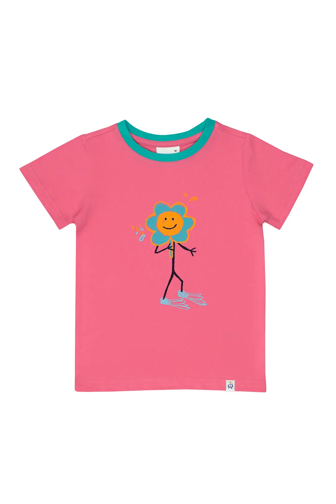 Happy Flippers T-Shirt - Pembe (Mint Ribanalı) | BeetleBeez