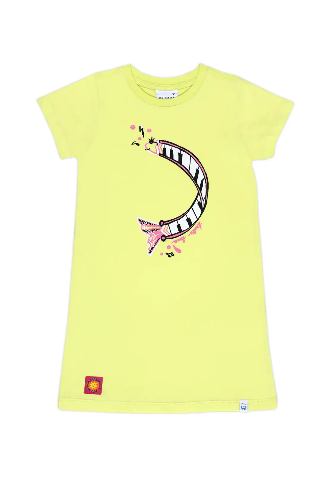 Piano Fish Elbise - Lime | BeetleBeez