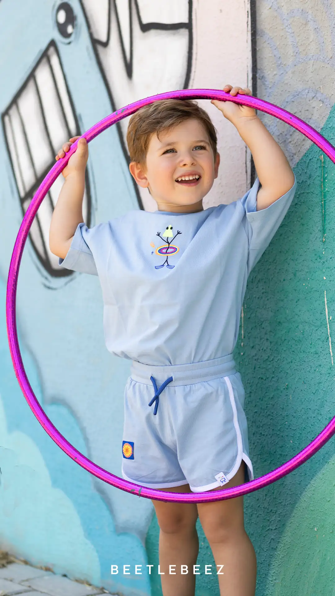 Hula Hoop Diving Şort & T-Shirt Takım - Mavi | BeetleBeez