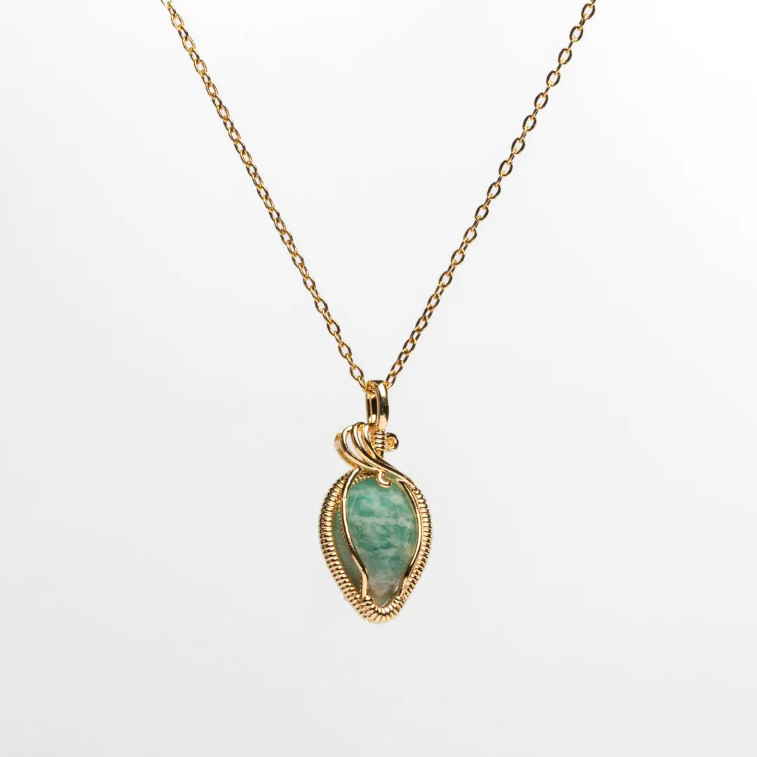 Amazonit Doğal Taş Kolye