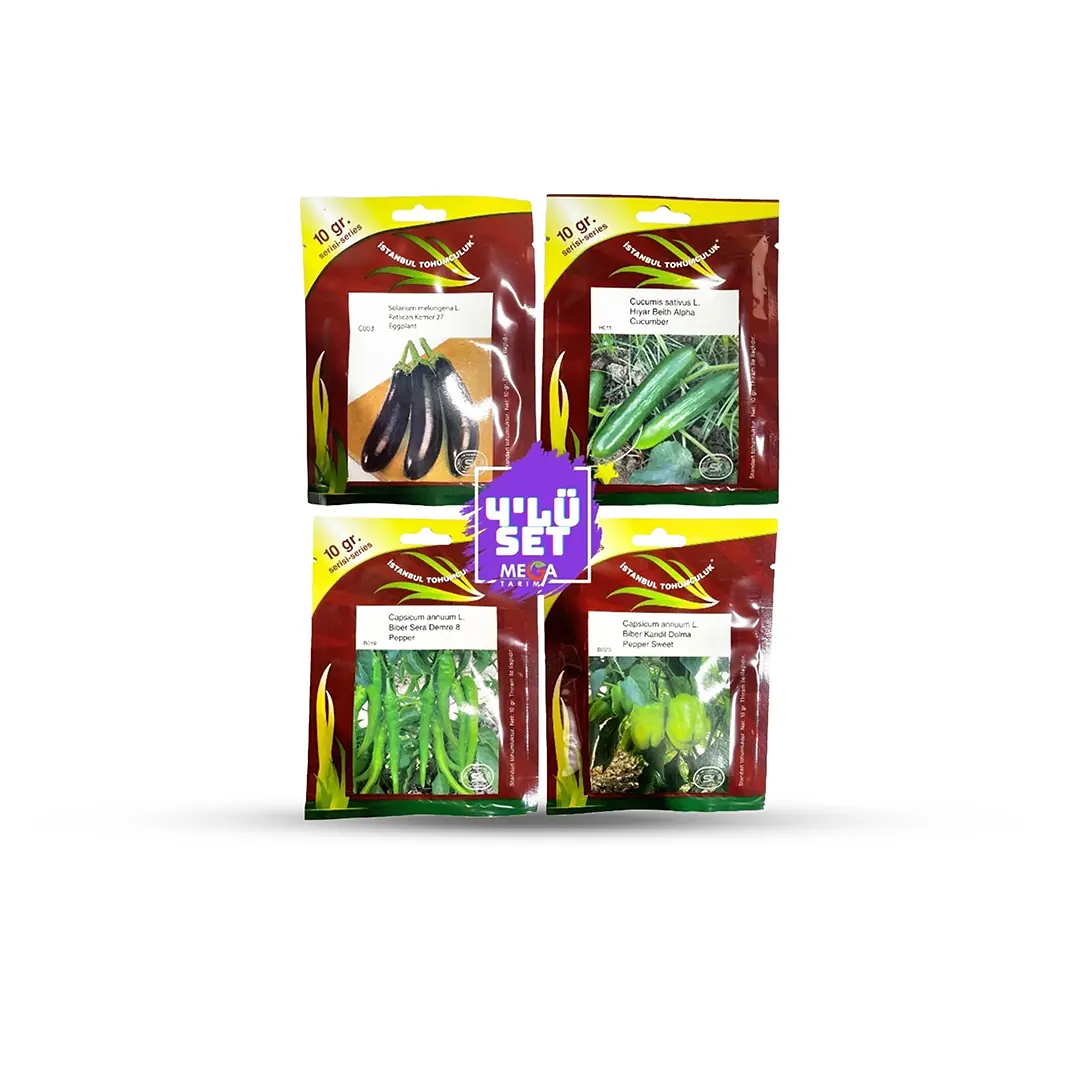 4'lü Tohum Seti (Patlıcan Kemer - Beith Alpha Hıyar - Demre Biber ...