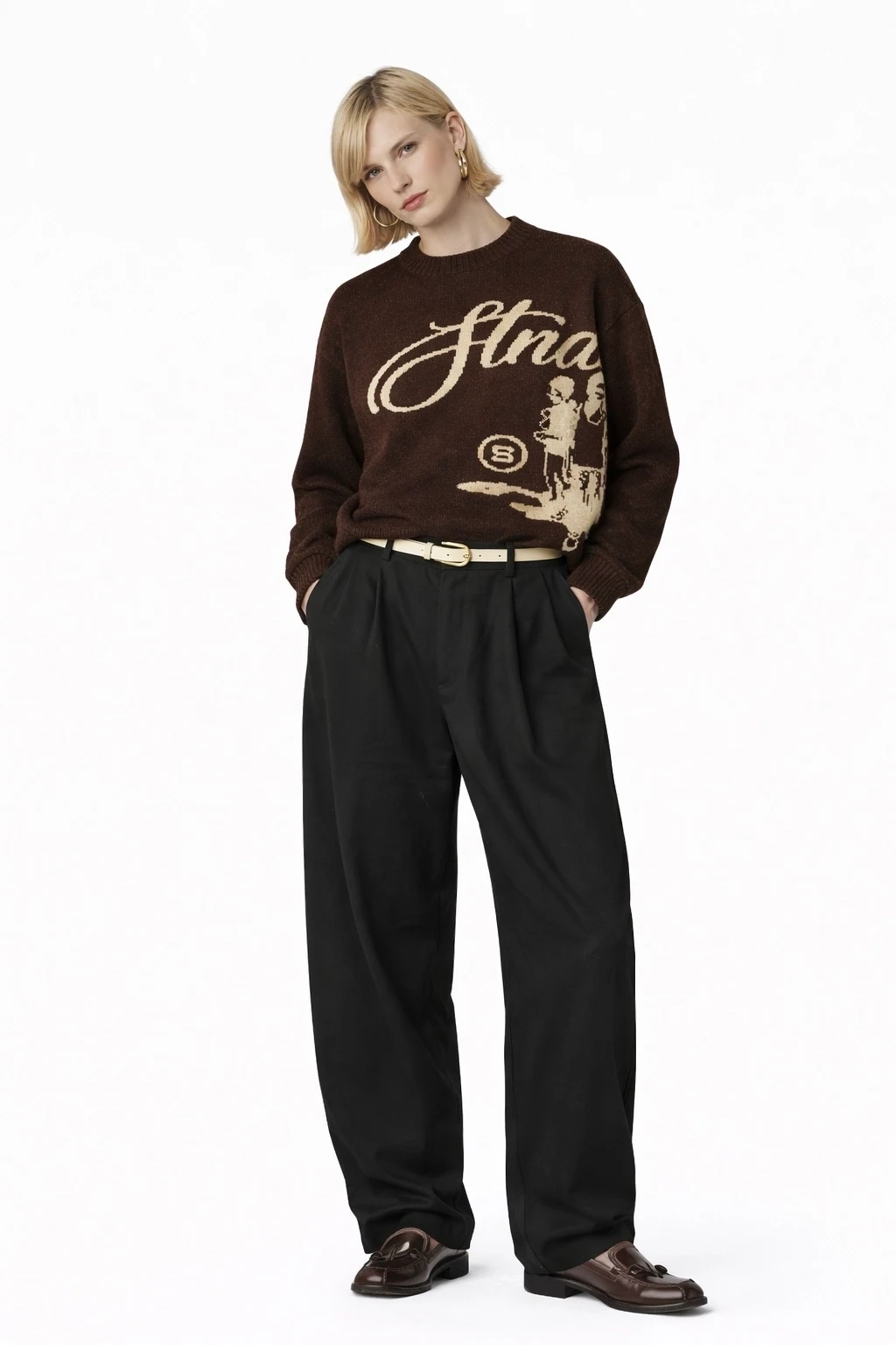 Kahve Street Boys Premium Boxy Fit Oversize Tirko Kazak