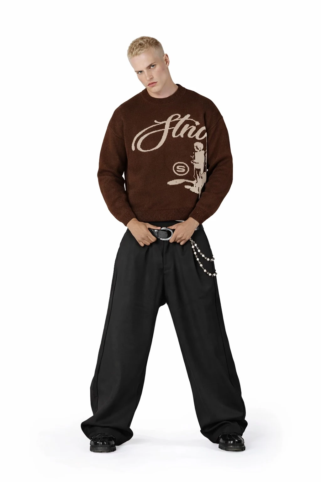 Kahve Street Boys Premium Boxy Fit Oversize Tirko Kazak