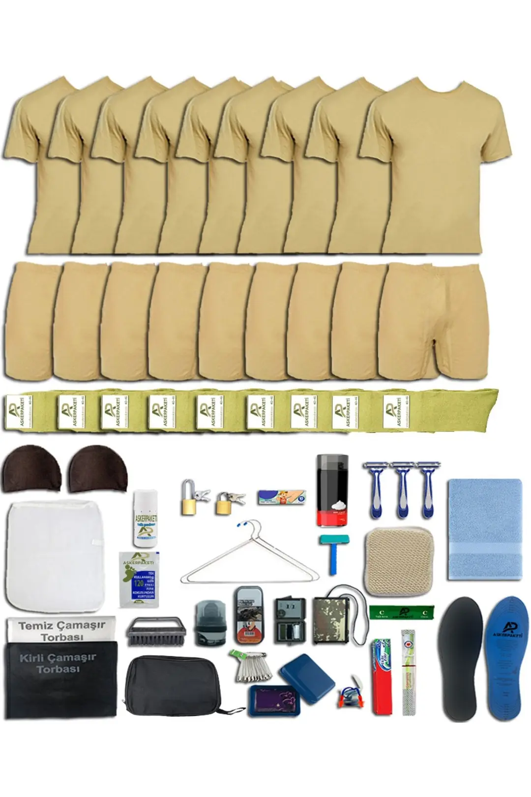 9'lu Tavsiye Asker Paketi - Bedelli Acemi Asker Seti | Askerpaketi.com
