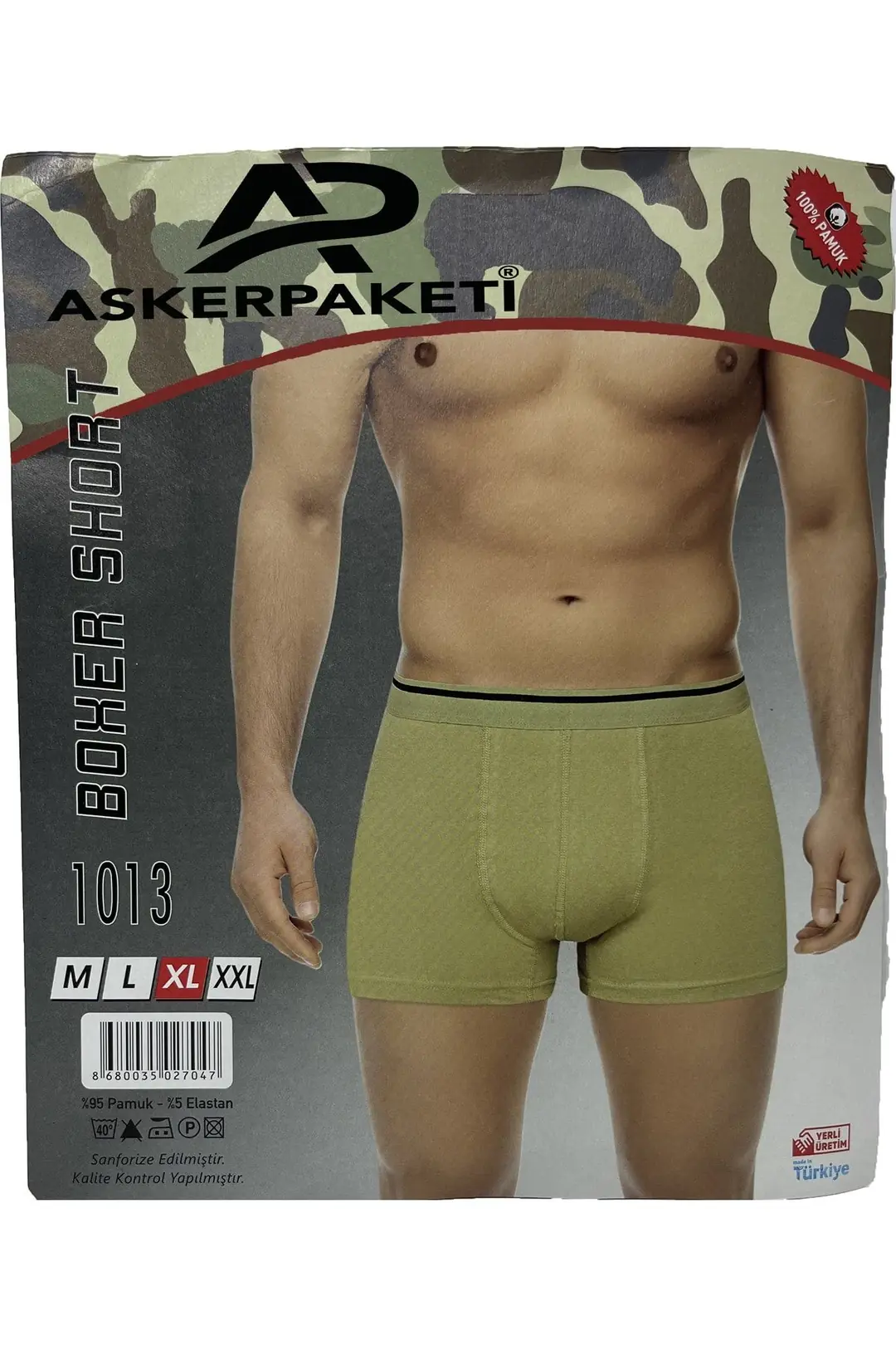 Askeri Likralı Boxer - Yeni Haki | Askerpaketi.com