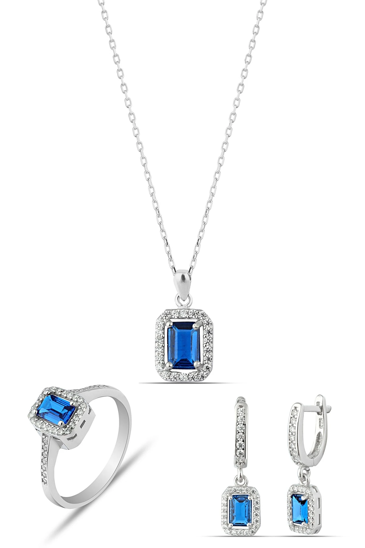 Gümüş Pırlanta Modeli Beştaş Set | MySilvers