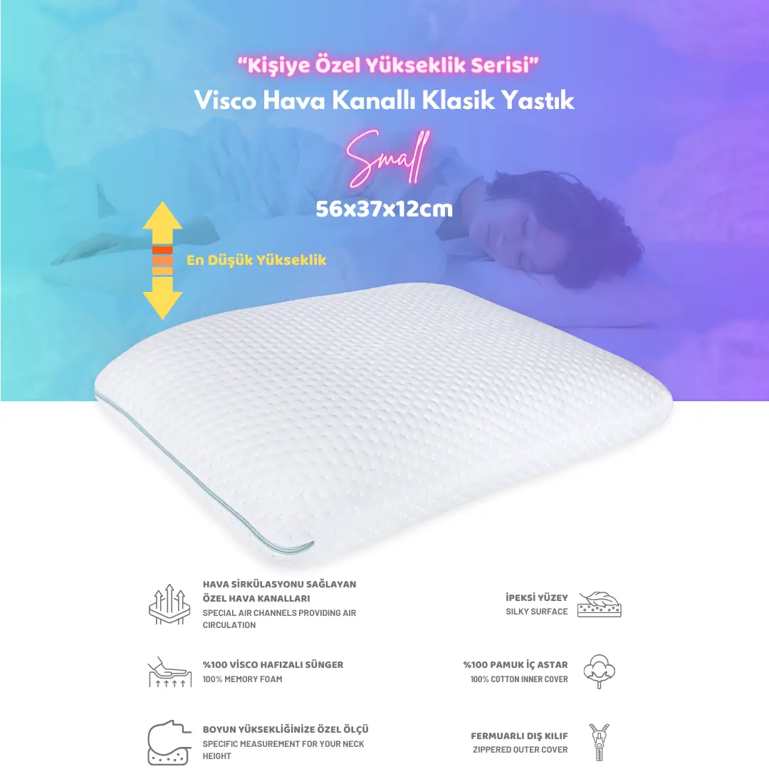 Visco Hava Kanallı Small Klasik Yastık - Viscotex
