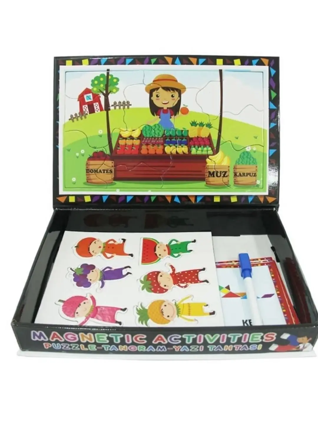 Manyetik Puzzle Tangram Yazı Tahtası 50 Parça 3'lü Oyun Seti - Kaptan ...