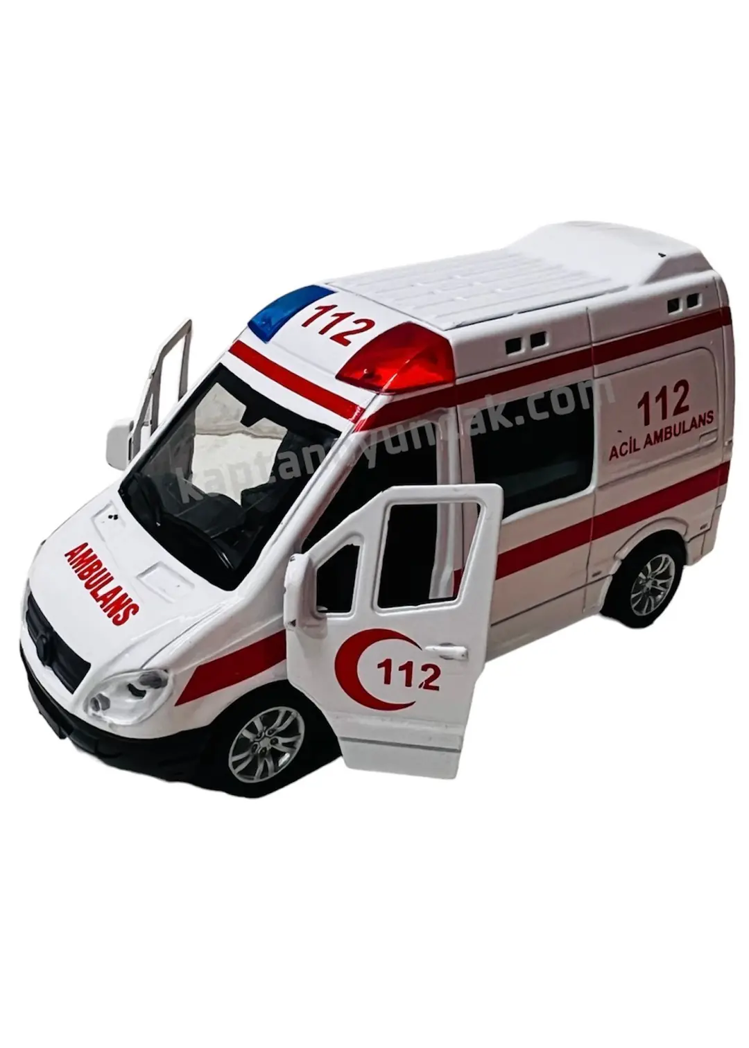 Can Sesli Çek Bırak Metal Ambulans Araba - Kaptan Oyuncak