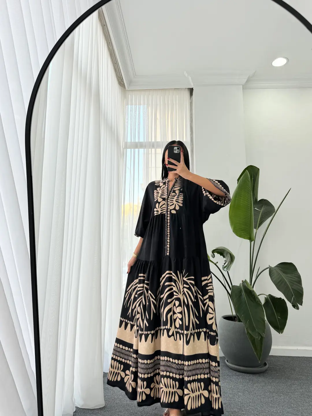 Desenli Katleya Model Elbise