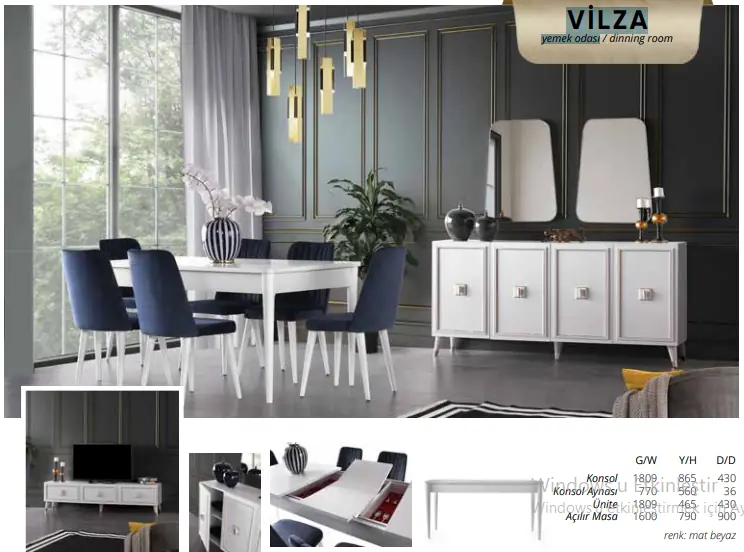 VİLZA yemek odası takımı