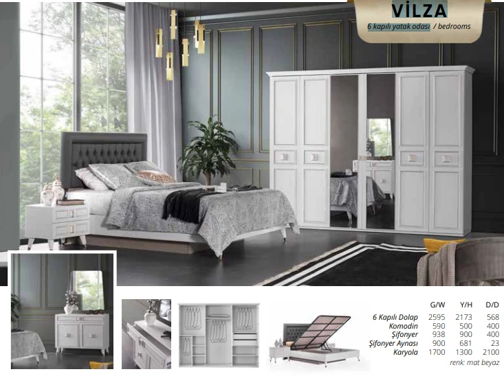 VİLZA 6 kapılı yatak odası takımı