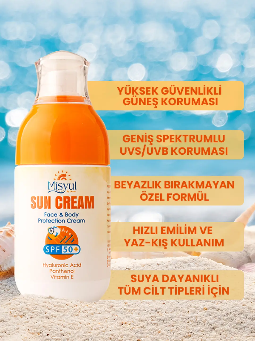 Misyul Misyul Güneş Kremi Spf 50 + Leke Karşıtı Hyaluronic Acid ...