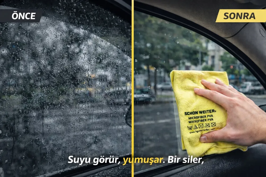 Schön Weiter PVA Destekli Araç Oto Cam Ayna Krom Bezi