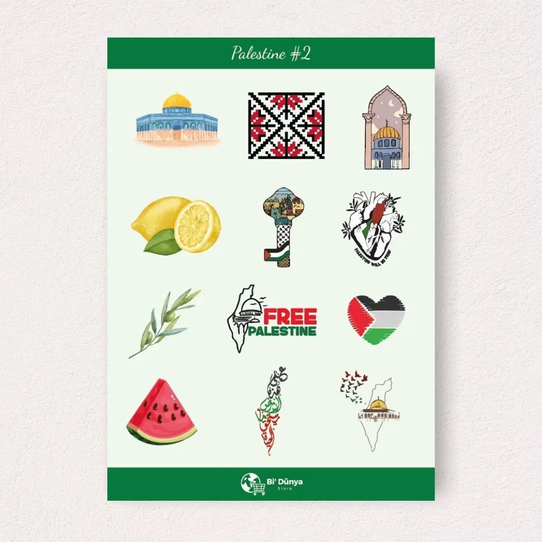 Filistin Sembolleri Sticker Seti