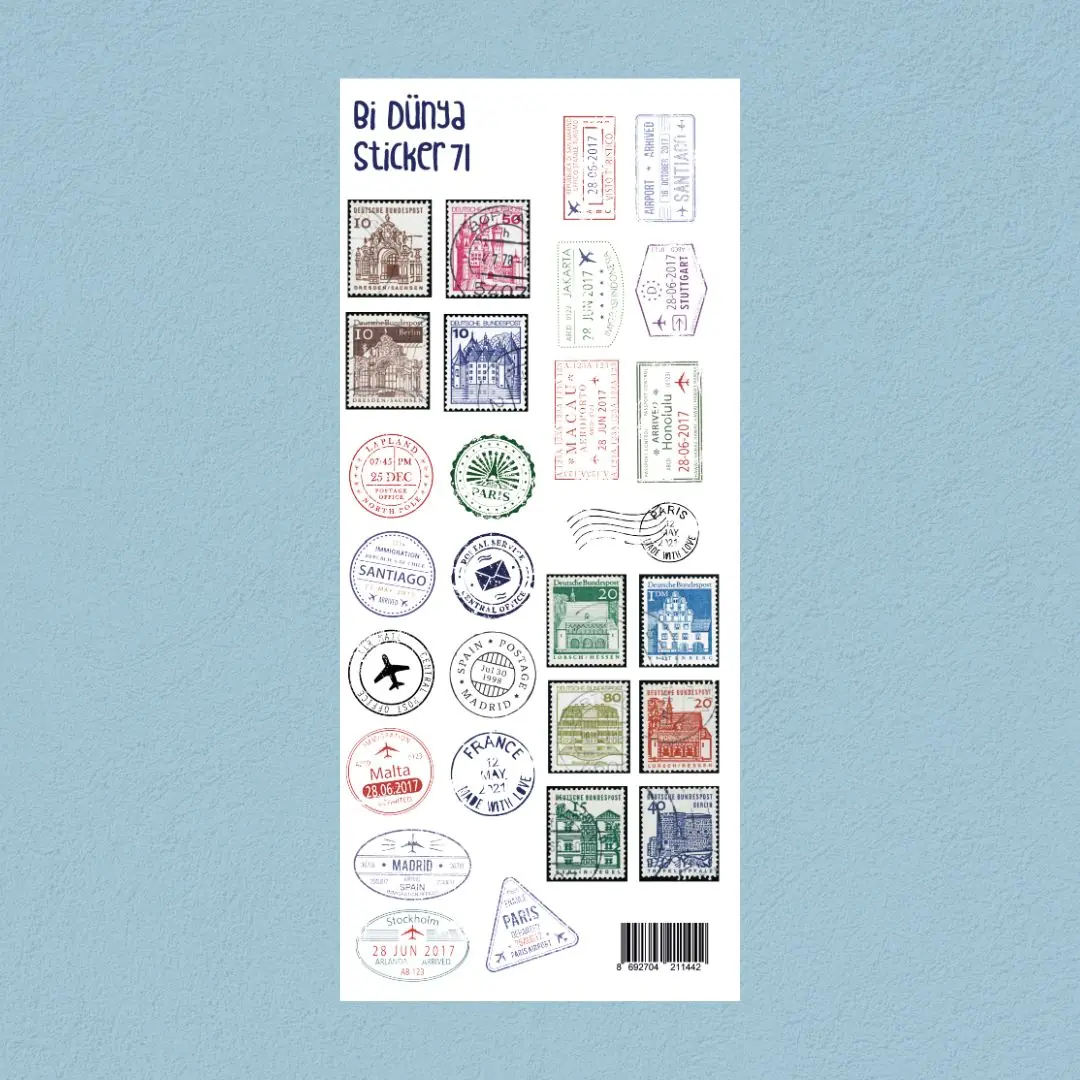 Bi Dünya HaberM71 – Posta Pulları Sticker Seti
