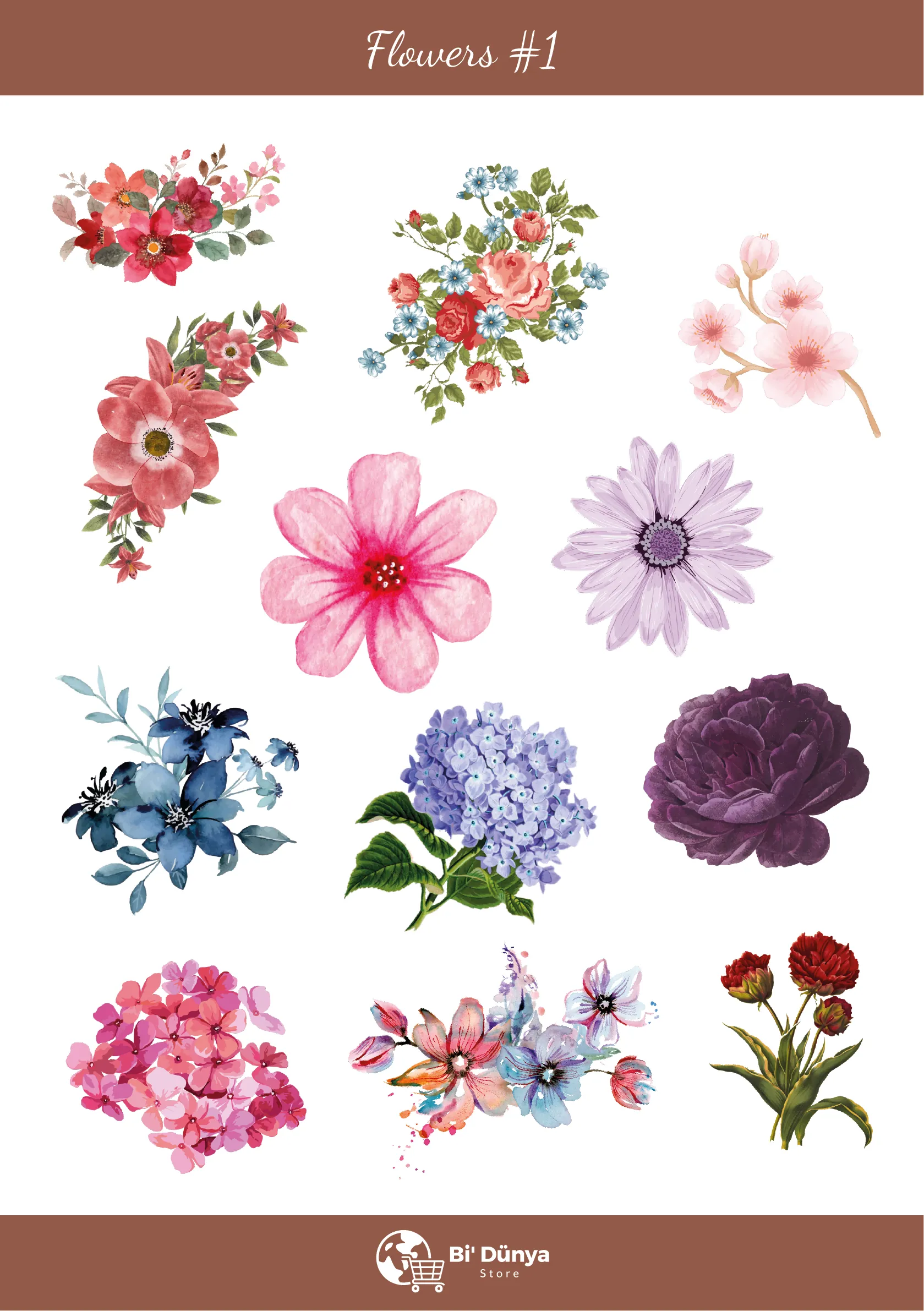 Flowers Sticker Seti