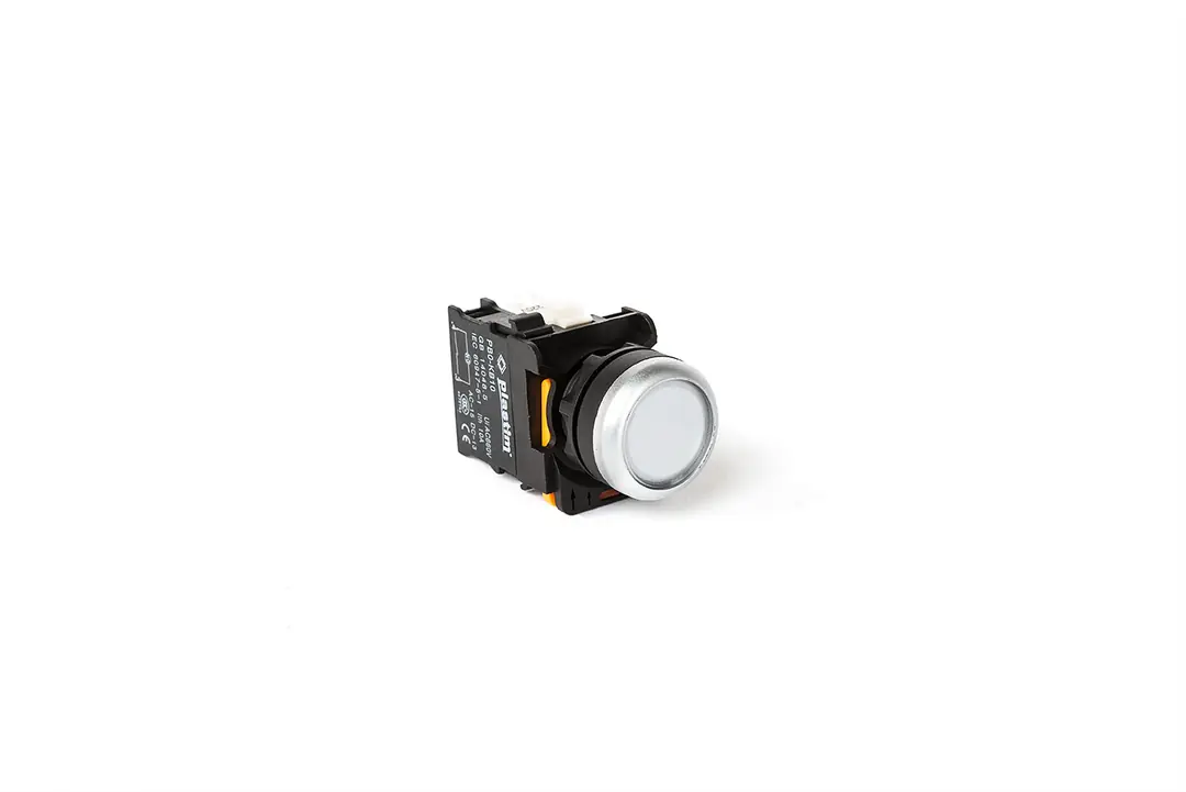 Plastim Işıklı Buton Beyaz 1NO LED 24V 22mm - Butonlar / Tim Online