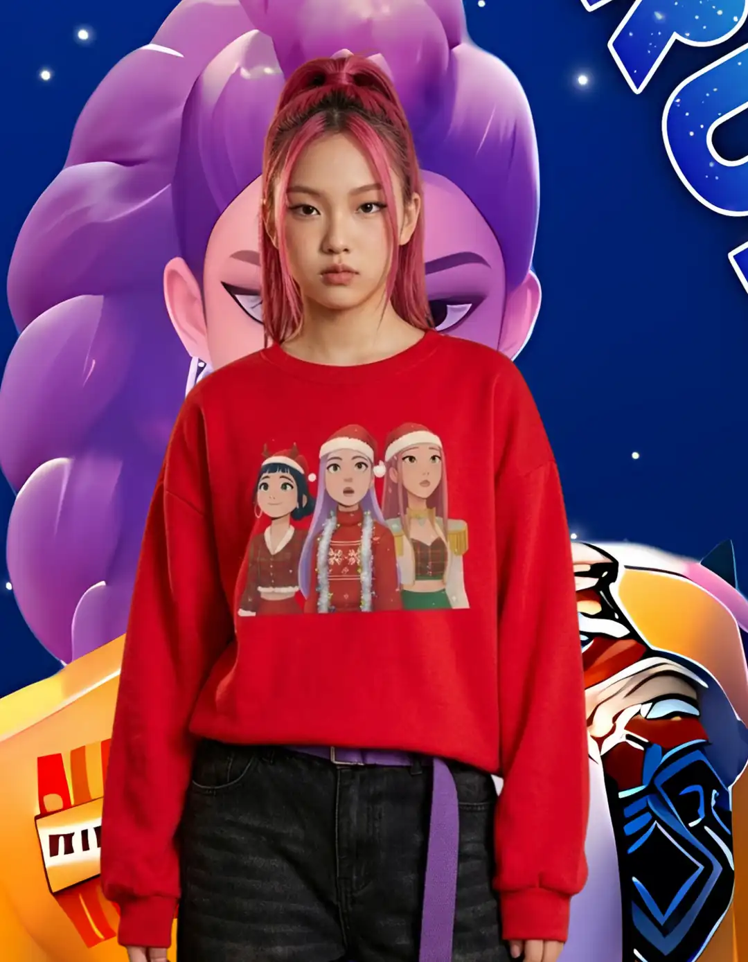Kpop Demon Hunters Yılbaşı Sweatshirt-Little Aden