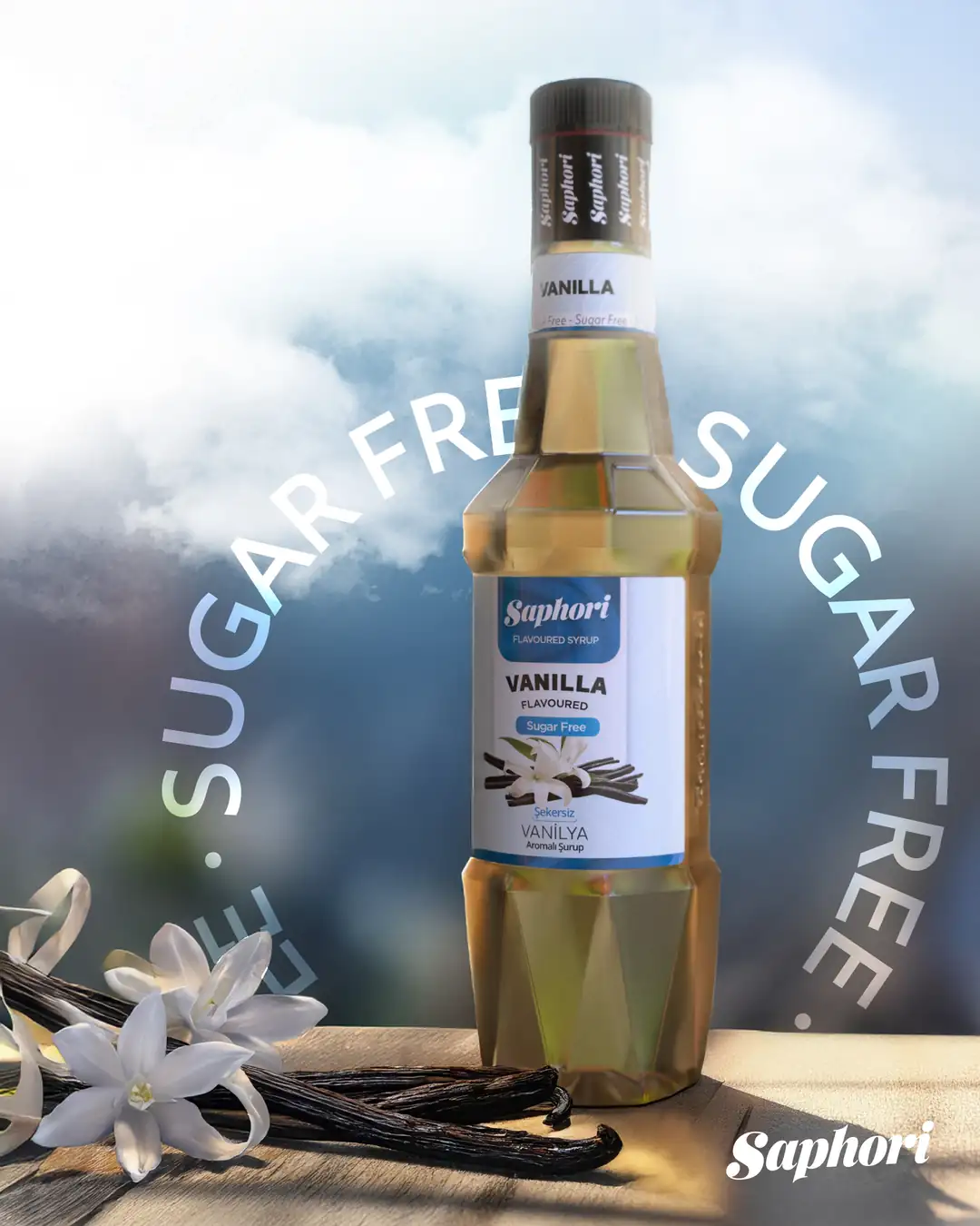 Saphori Sugar-Free Vanilla Flavored Cocktail Syrup 700 ML