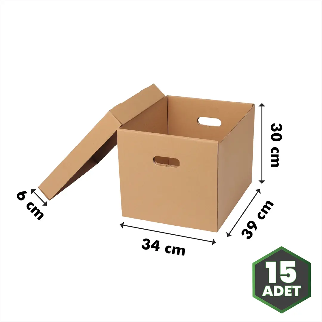 Arşiv Kolisi Gövde+Kapak Kraft 39x34x30 cm | Karton Arşiv Kutusu