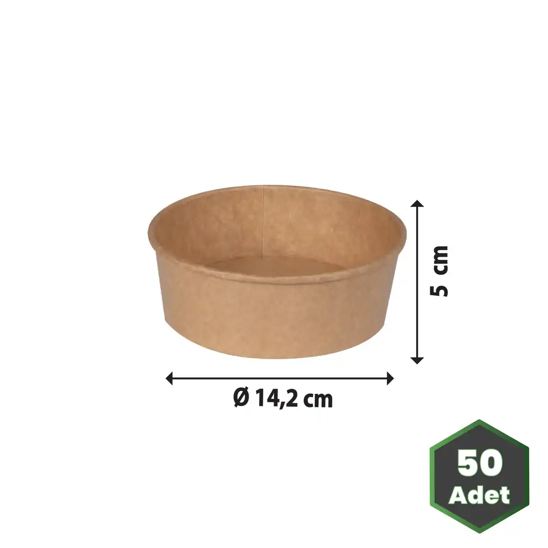Karton Yemek Kasesi 550 ml | Tek Kullanımlık Kraft Karton Kap