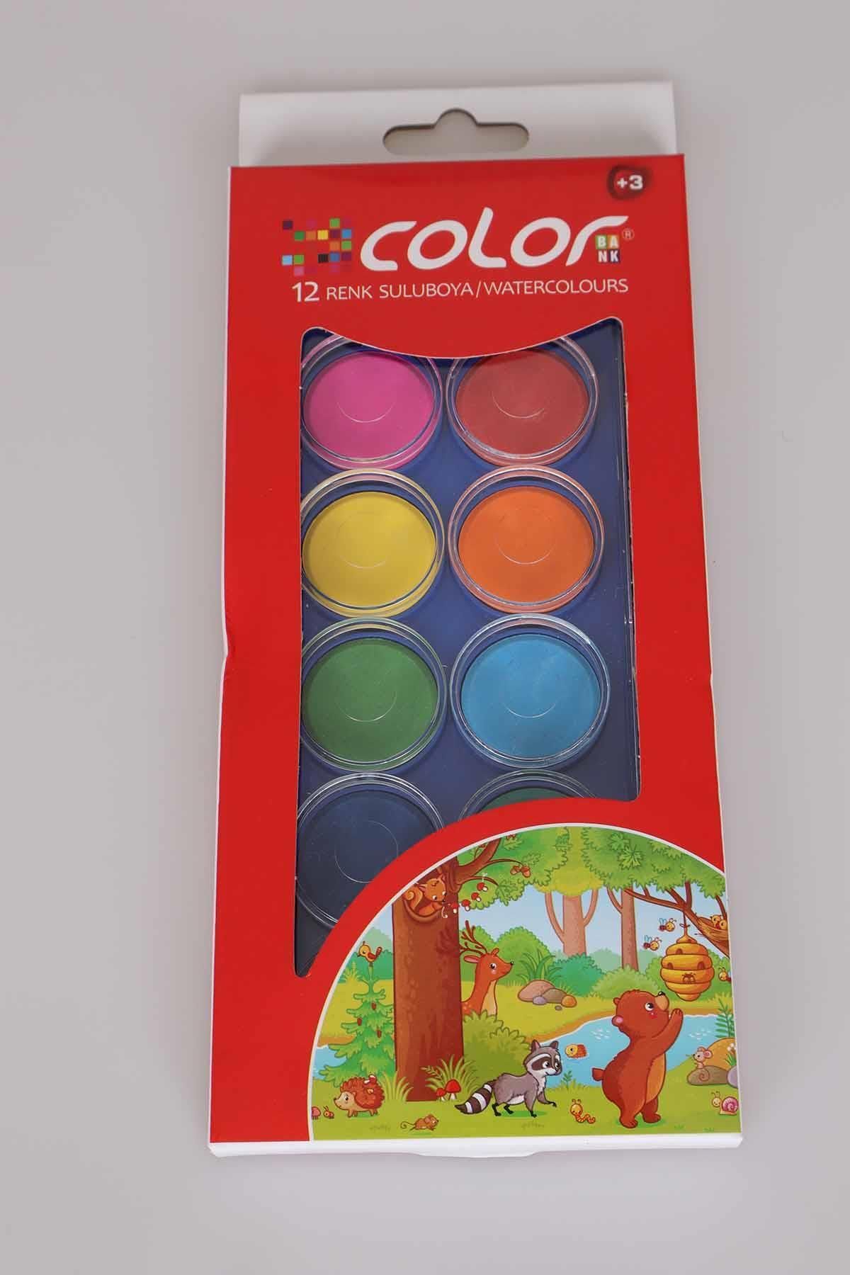 12 Renkli Sulu Boya