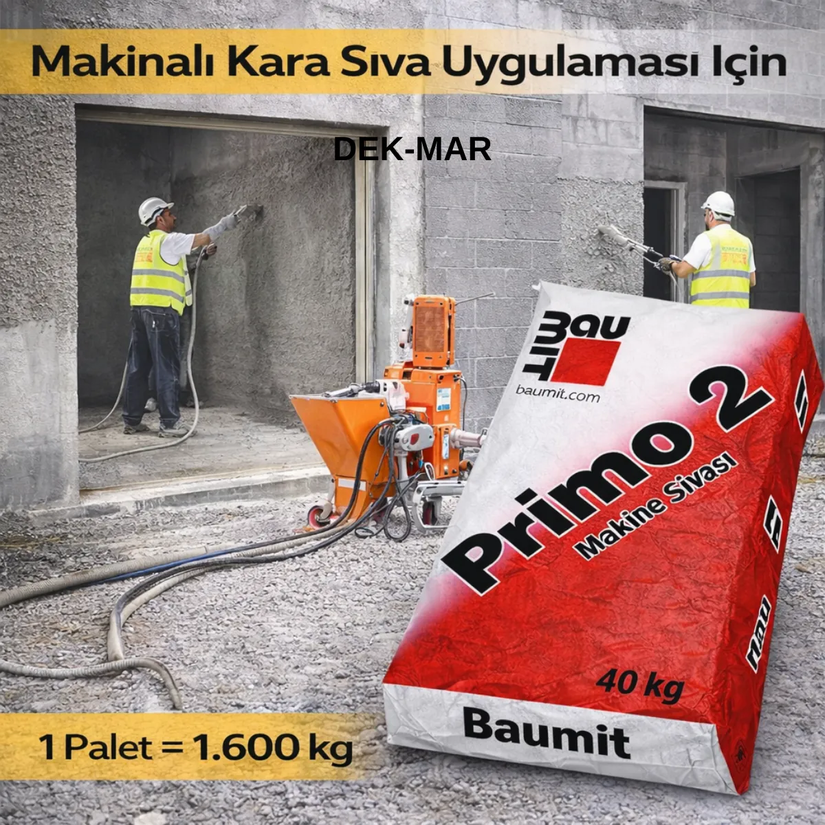Baumit Primo 2 | 2 mm Çimento Esaslı Makine Sıvası