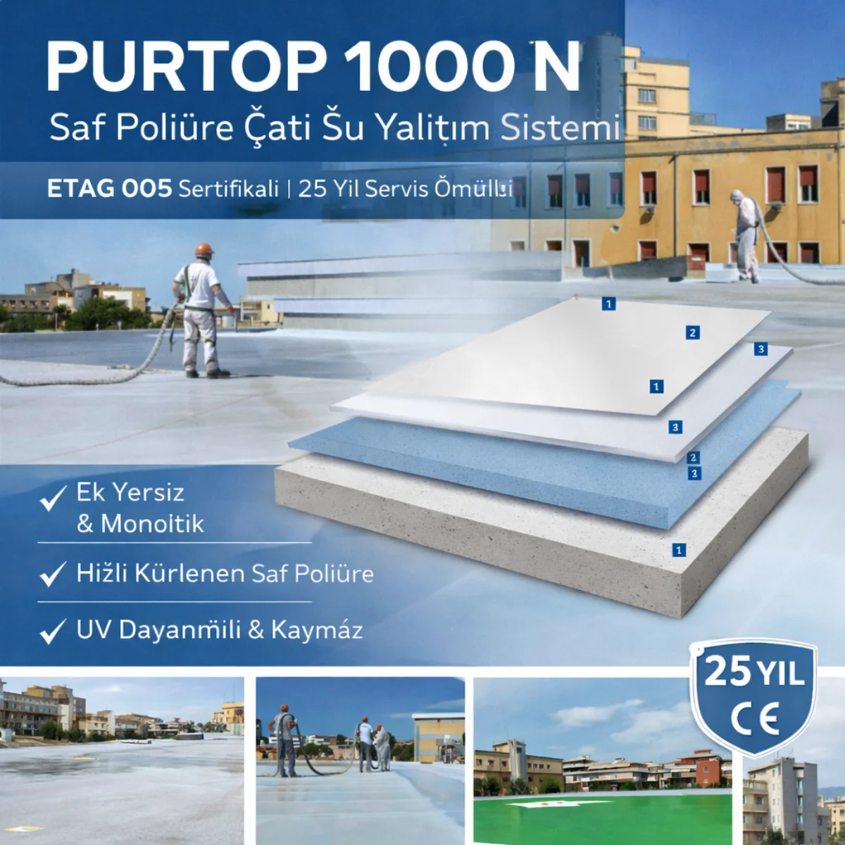 PURTOP 1000 N SYSTEM ROOF Çatı Su Yalıtım Sistemi